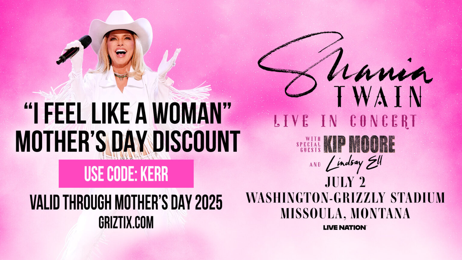 Shania Twain Mothers Day Promo Discount – Anderson Broadcasting
